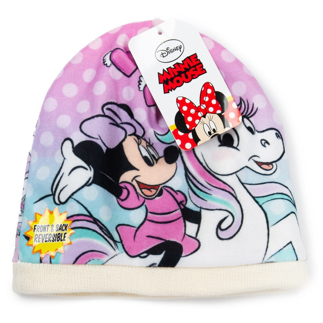 Caciula de iarna pentru fetite, Disney, Minnie Mouse, roz, 52 - eMAG.ro
