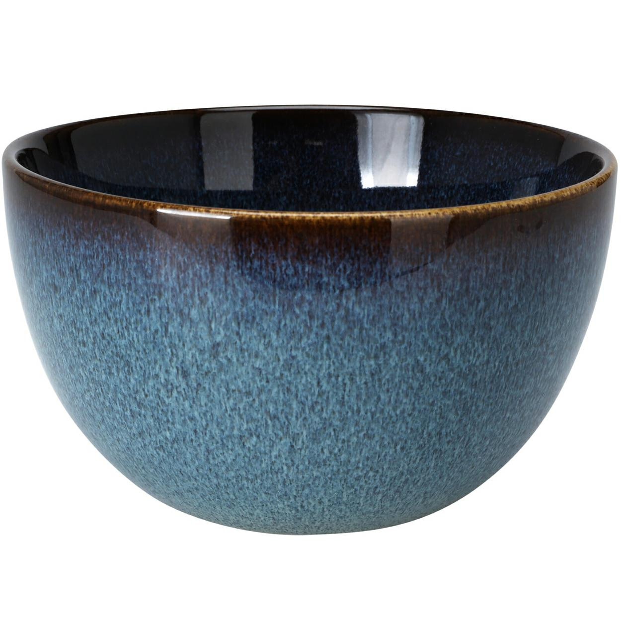 Bol Ceramic, Colectia Siaki, 14x14x8 cm, Albastru Inchis, Sticla ...