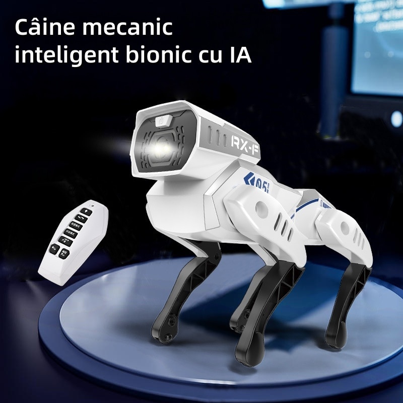 Caine robot programabil, Uwot, telecomanda, voce inteligenta, sunet si ...