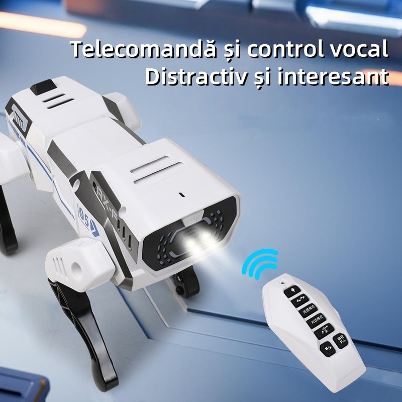 Caine robot programabil, Uwot, telecomanda, voce inteligenta, sunet si ...