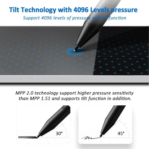 Microsoft Surface stylus, 4096 érzékenység, fekete, cserélhető ...