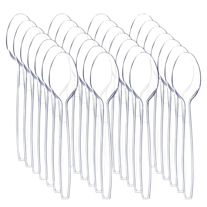 Set 100 Lingurite Plastic, Transparente, Reutilizabile - eMAG.ro