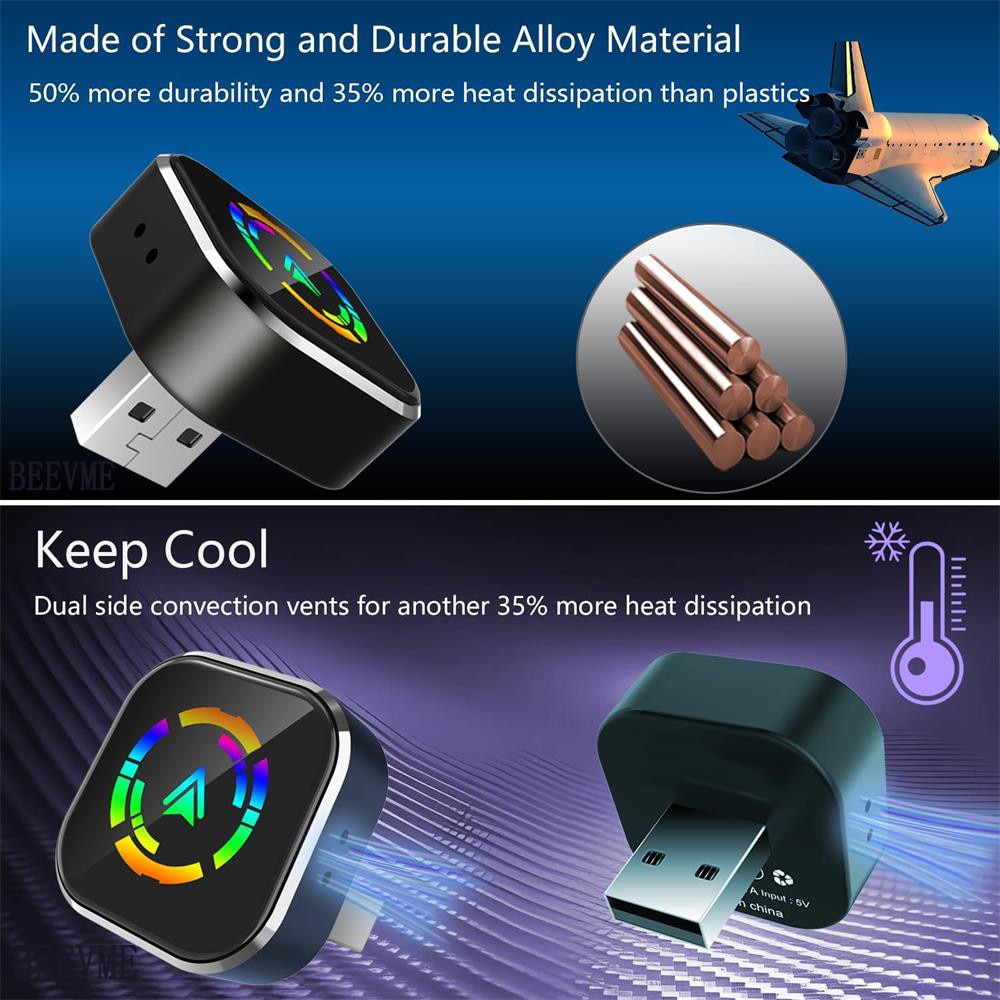Adaptor auto wireless 2 in 1 compatibil cu iPhone Carplay, pentru ...