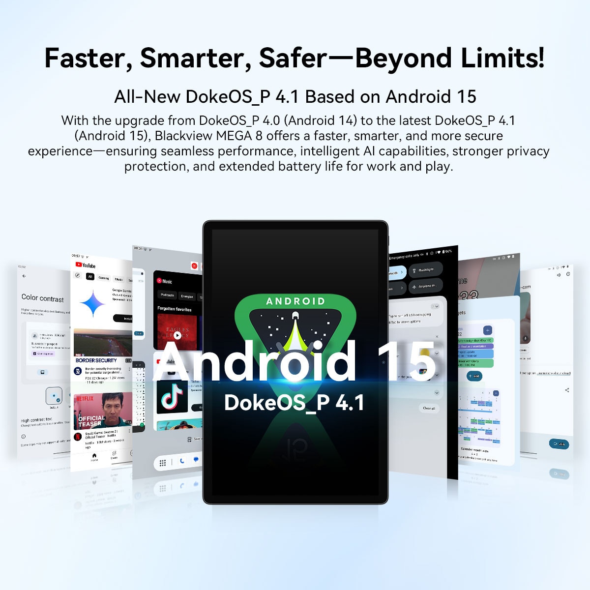 Tableta Blackview MEGA 8, 13"FHD+Ecran,90Hz, Ai Android 15, 36GB+256GB(TF 2TB), 5G, Octa-Core ...