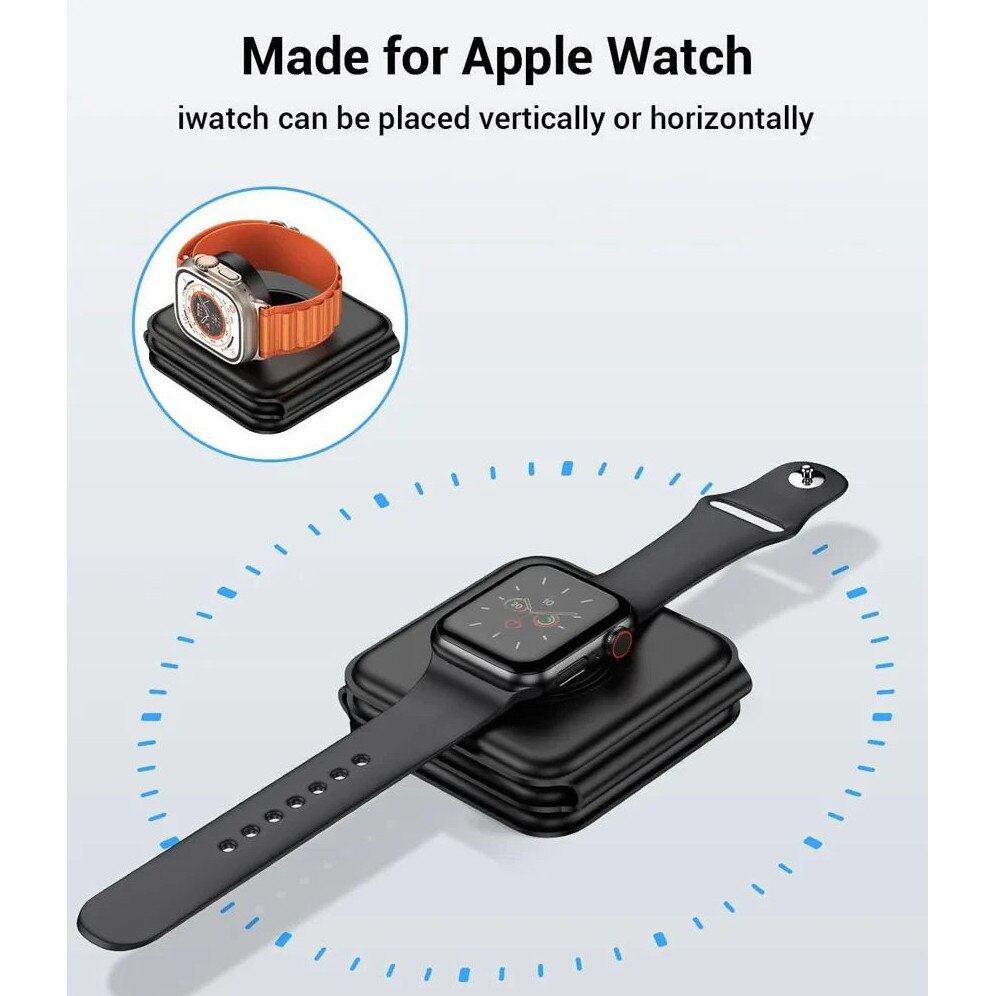 Incarcator wireless 3 in 1 TEKA, negru, incarcare rapida 15W, design ...