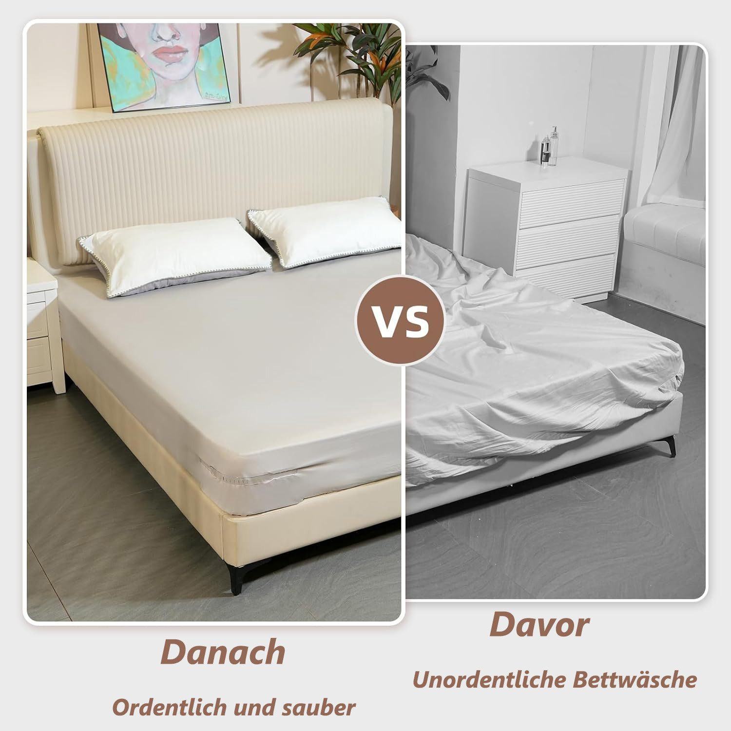 Set de 4 suporturi pentru cearceafuri, design cu colturi deschise, gri ...