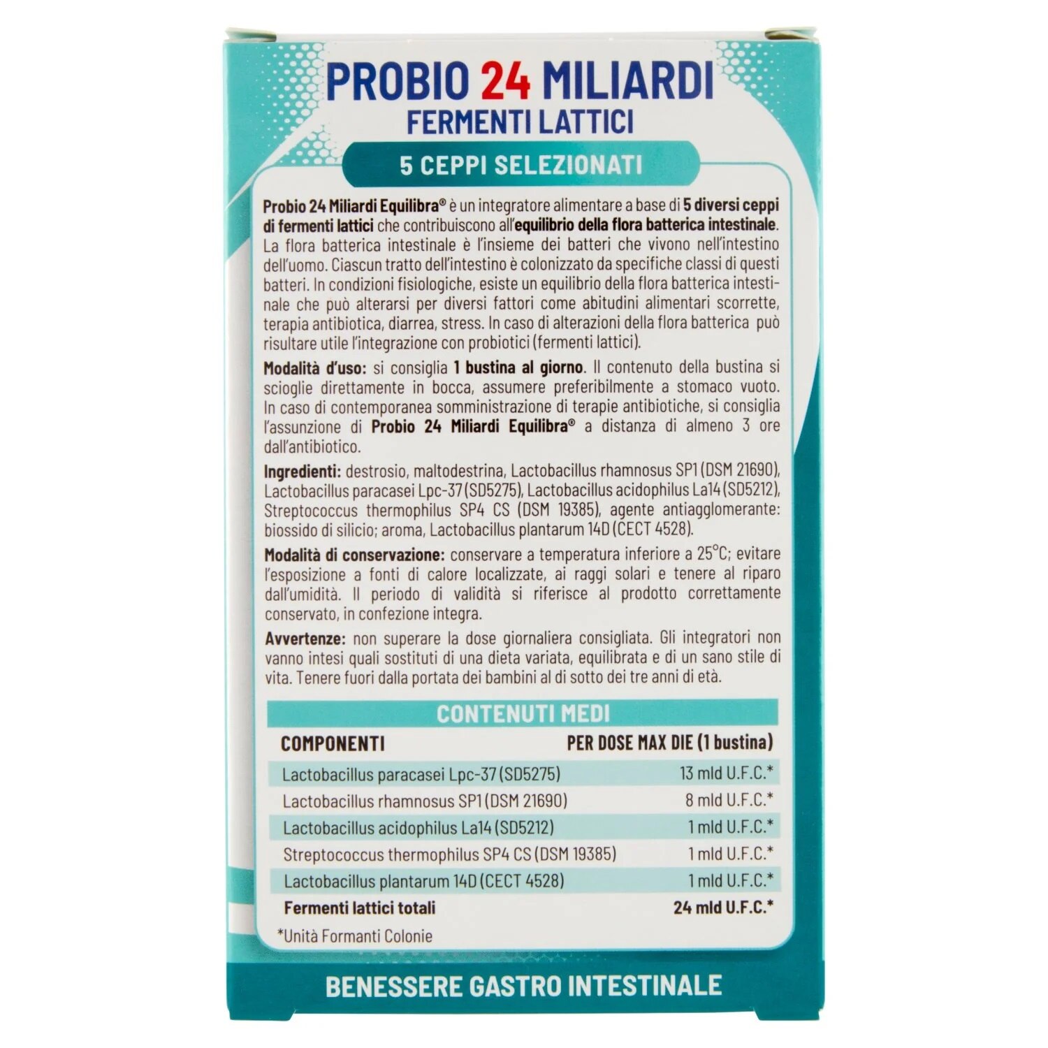 Probio 24 Miliardi, Supliment Alimentar cu Fermenti Lactici, 5 Tulpini ...