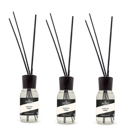 Pachet 3 odorizante de camera cu betisoare, Crin, Divinity, 375 ml ...