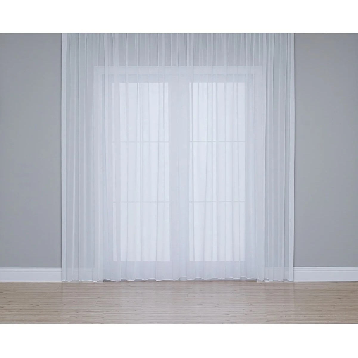 Perdea din voal, alb, lucrata pe rejansa 400 x 240 cm - eMAG.ro