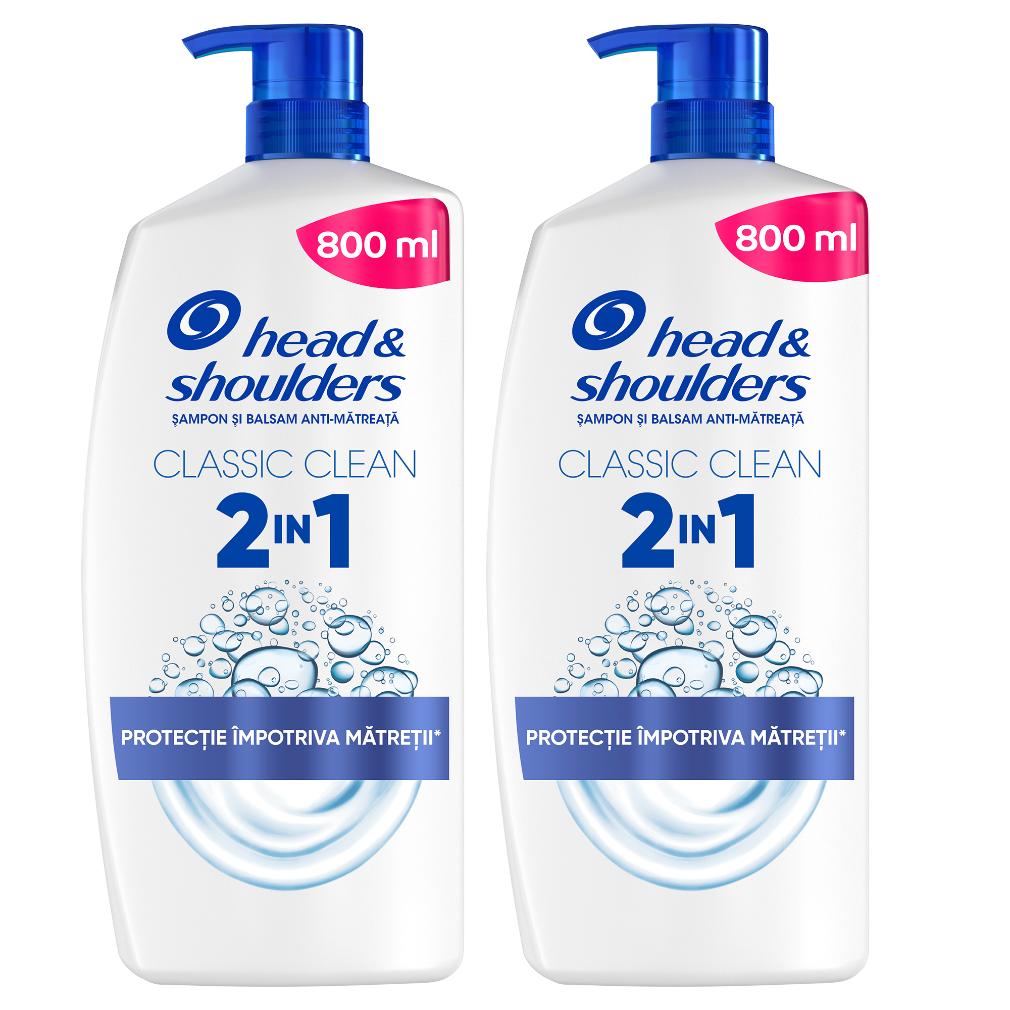 Pachet: 2 x Sampon anti-matreata Head & Shoulders Classic Clean 2-in-1 ...