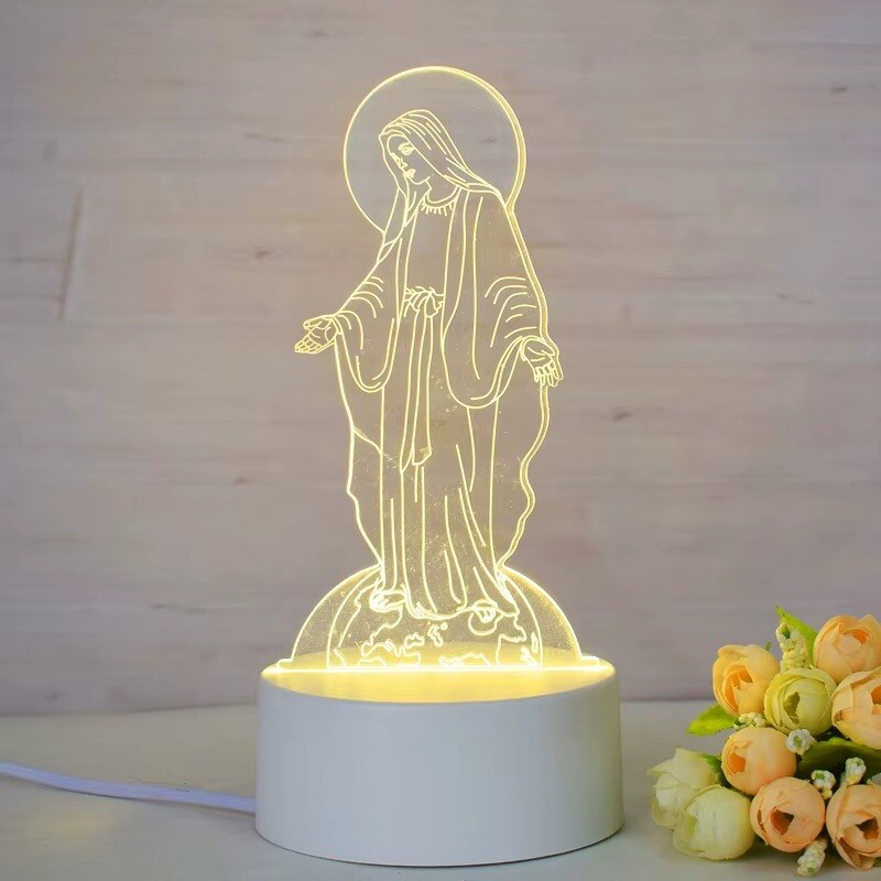Lampa Religioasa 3D LED Premium – Iluminare Warm White 3500K, Acrilic ...