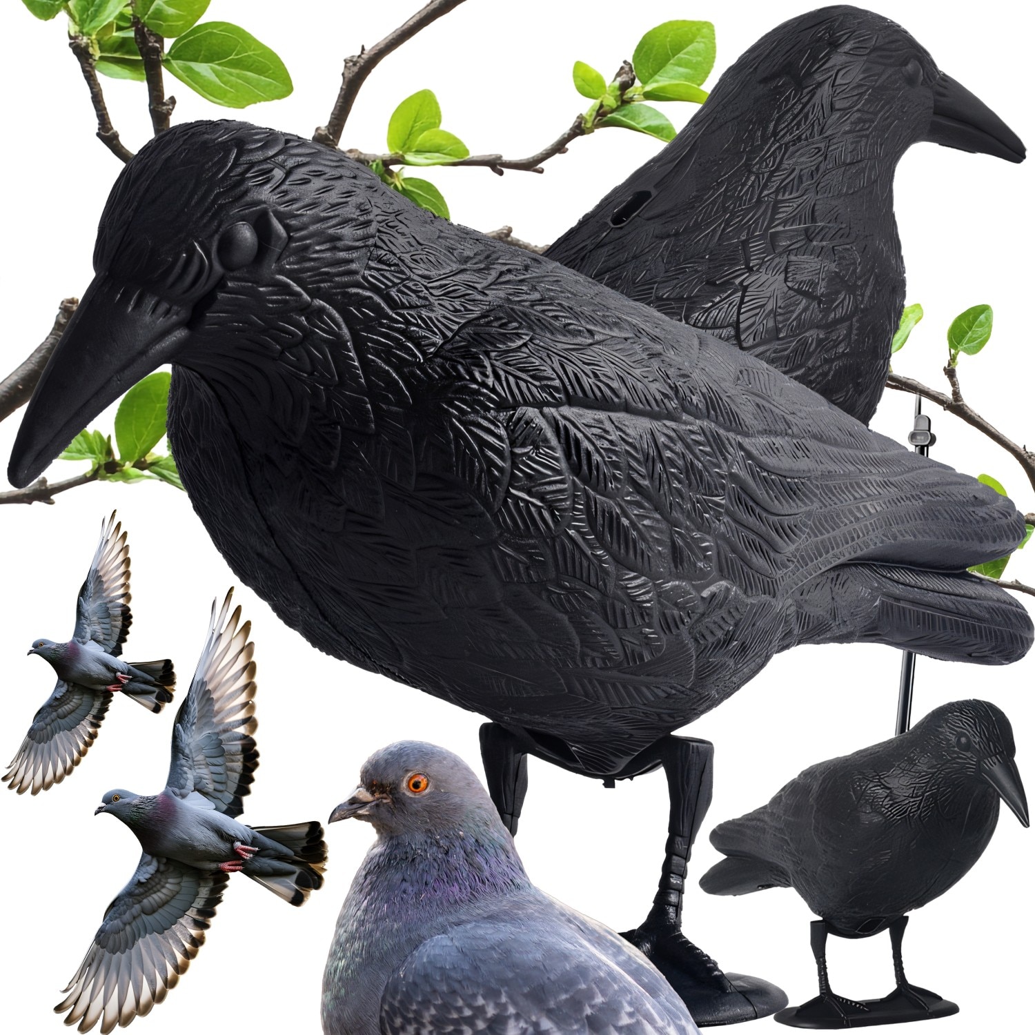 Sperietoare Pentru Pasari Retoo Gardenmaster Figurina Corb, Rezistenta ...