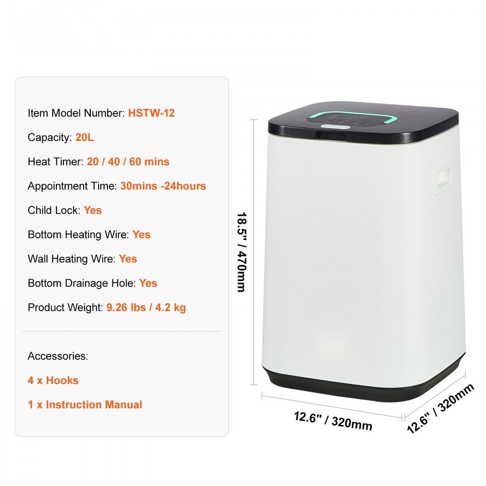 Incalzitor Prosoape, Capacitate 20L, Ecran LED, Temperatura Reglabila ...