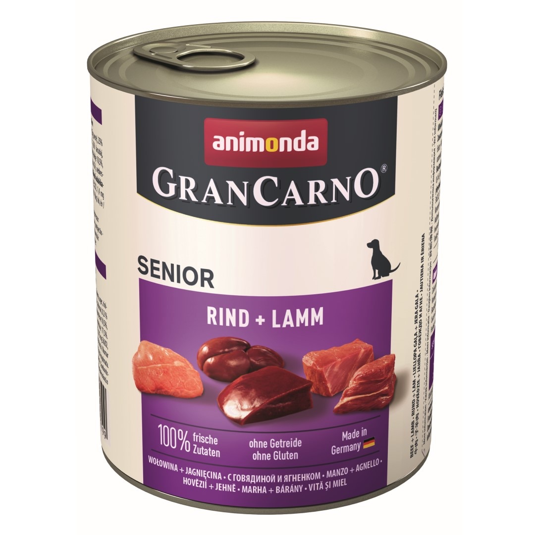 Hrana umeda pentru caini cu vita si miel Animonda GranCarno Senior ...