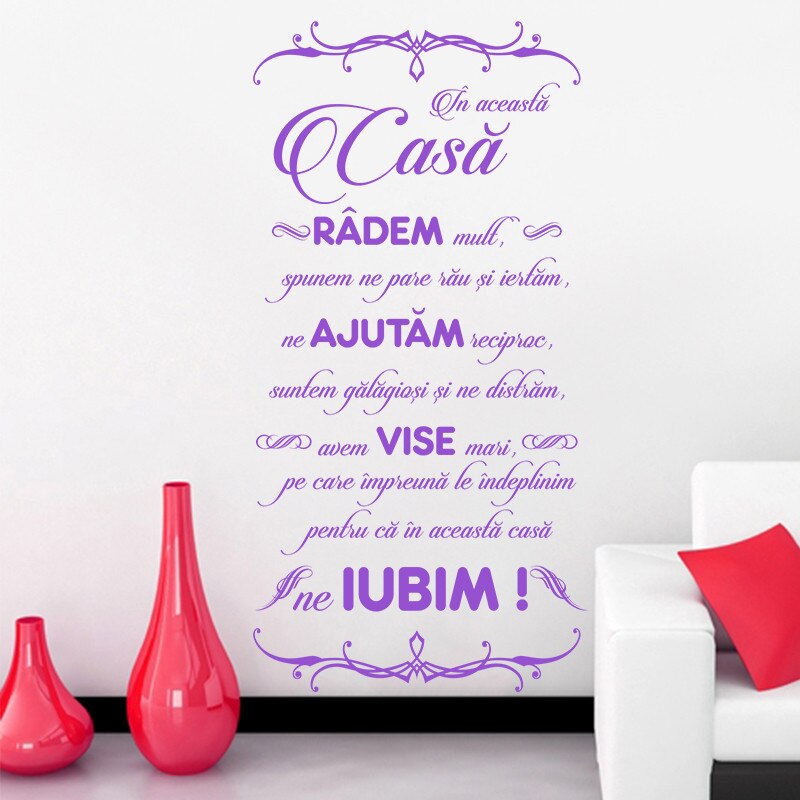 Sticker Decorativ - SMAER - CASA - 100cm x 50cm - Violet - eMAG.ro