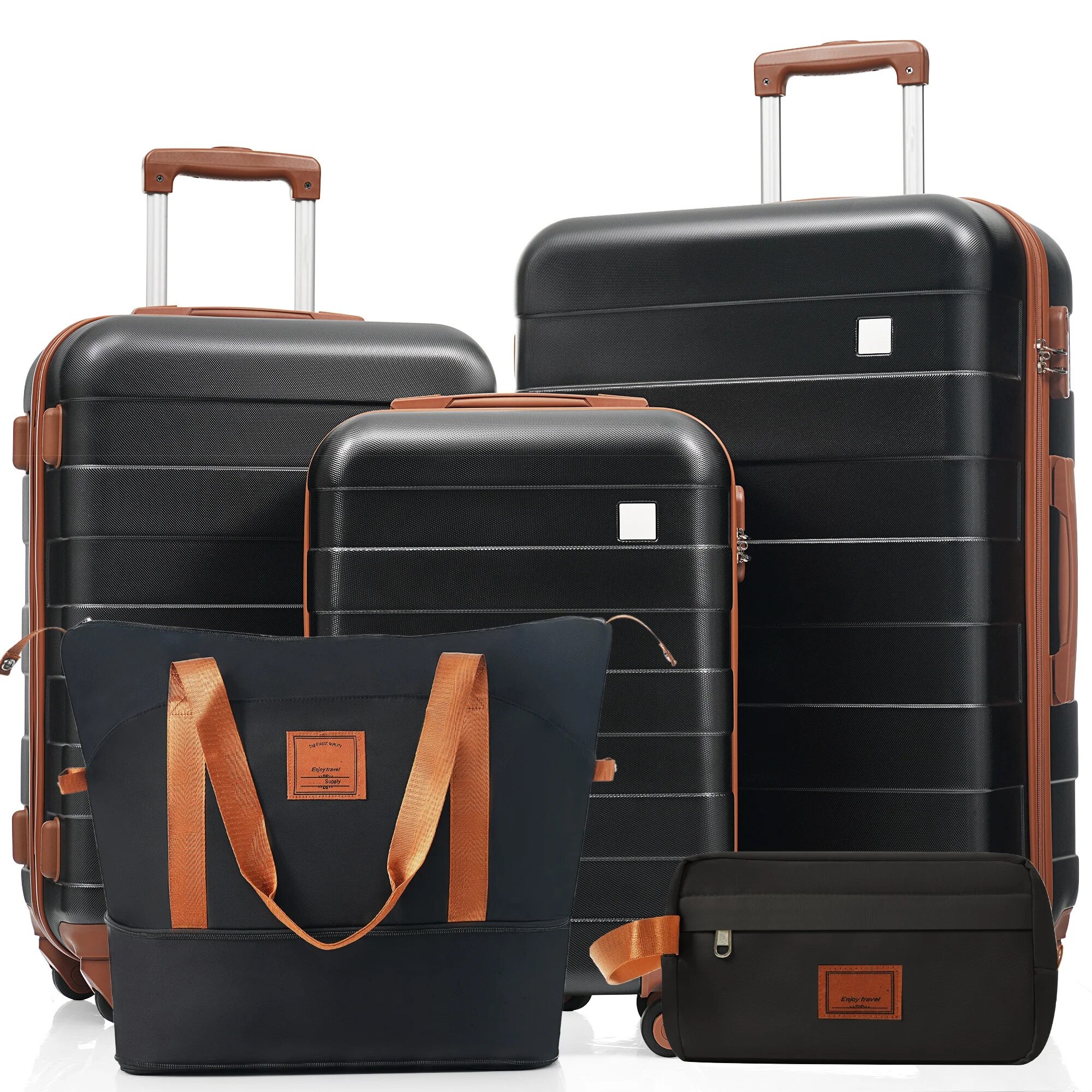 Set trolere, ABS, roti 360°, cu lacat, multicolor - eMAG.ro