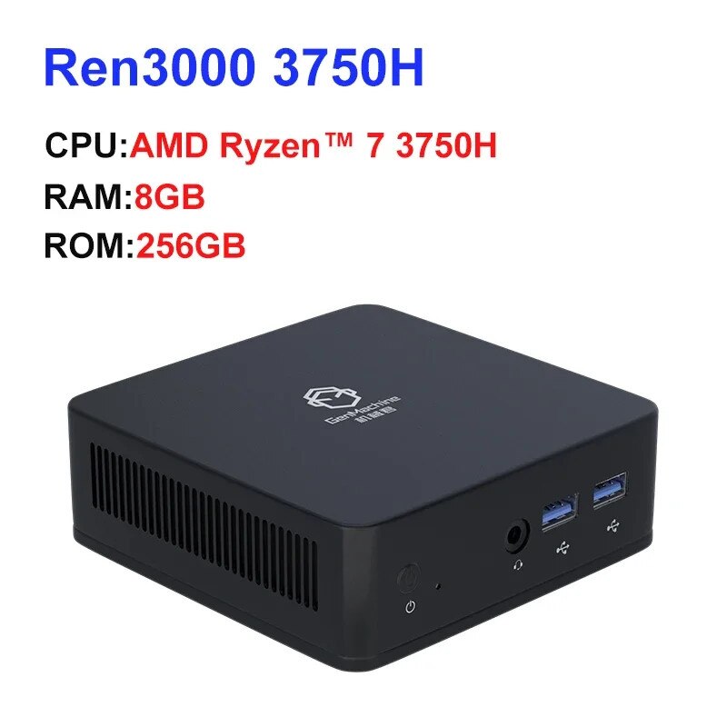 Mini PC, AMD Ryzen 7 3750H, 8GB RAM, 256GB SSD, 129x129x42mm - eMAG.ro