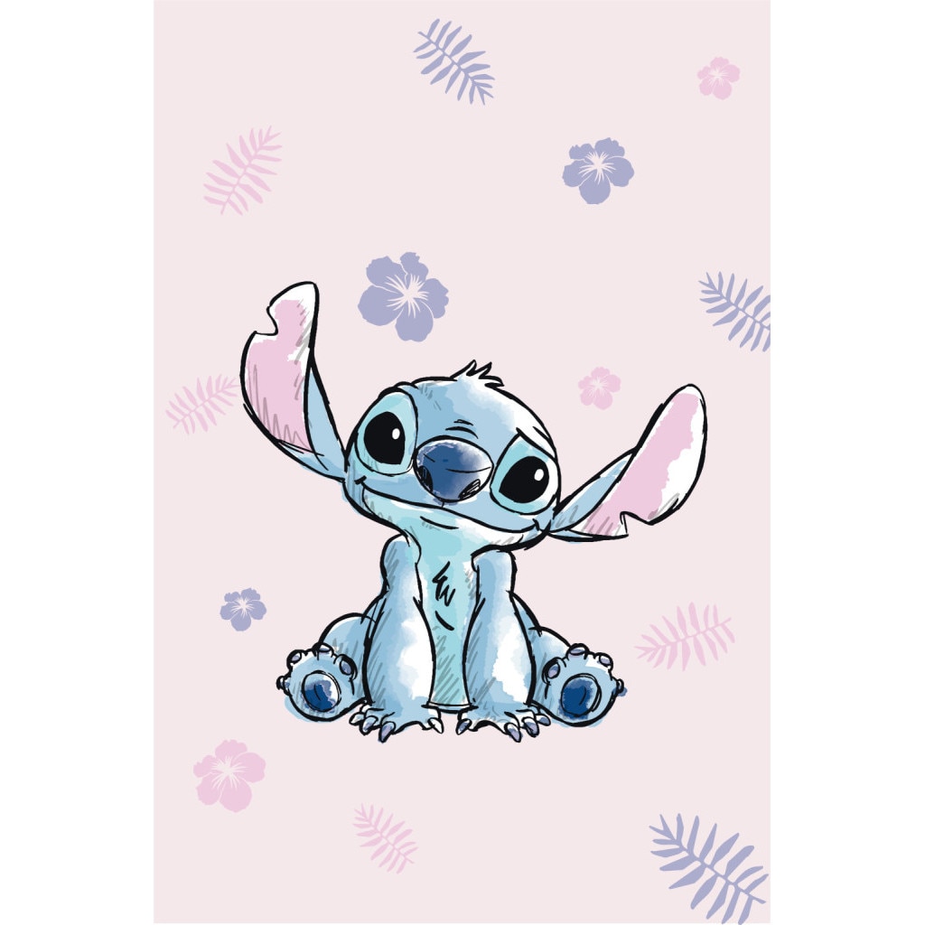 Patura roz din microflanel Disney Lilo si Stitch, Cainele Steaua ...