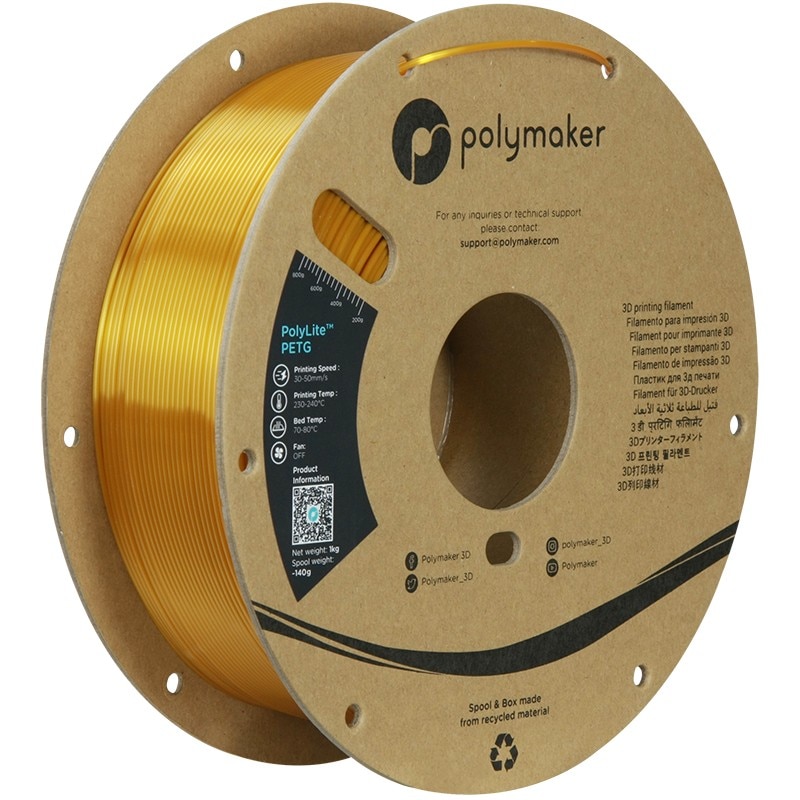 Filament 3D, Polymaker, PolyLite PETG, arany, 1.75mm, 1kg - eMAG.hu