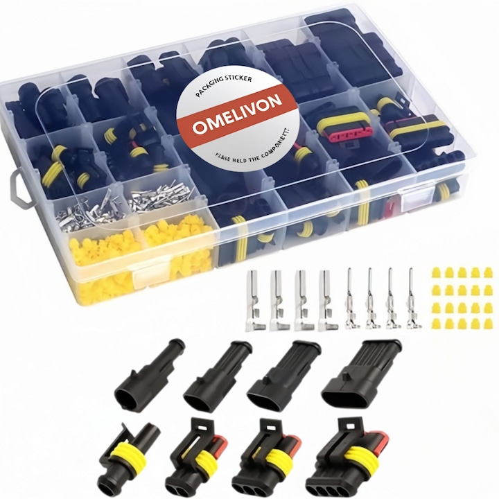 231 buc Conectori electrici auto impermeabili, kit conectori de fire ...