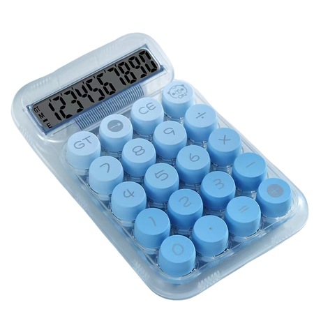 Calculator de birou cu tastatura mecanica, butoane circulare, LCD ...