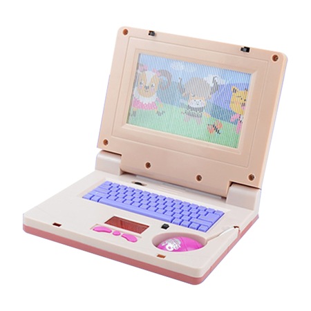 Laptop de jucarie Fokelyi, roz, tastatura si mouse realiste, 195.x16 ...