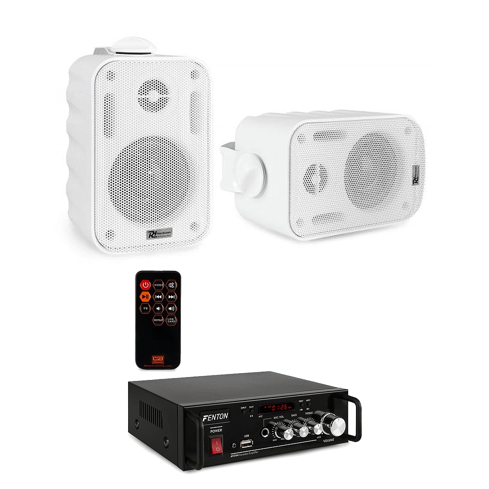 Sistem audio sonorizare 2 boxe exterior, bluetooth, amplificator - eMAG.ro