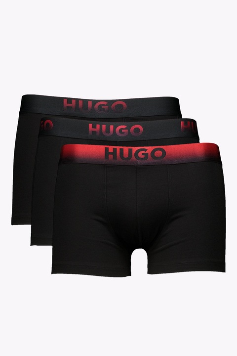 HUGO, Set de boxeri cu logo - 3 perechi, Negru, 2XL - eMAG.ro