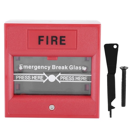 Carcasa buton de alarma incendiu, sticla de securitate, panou elegant ...