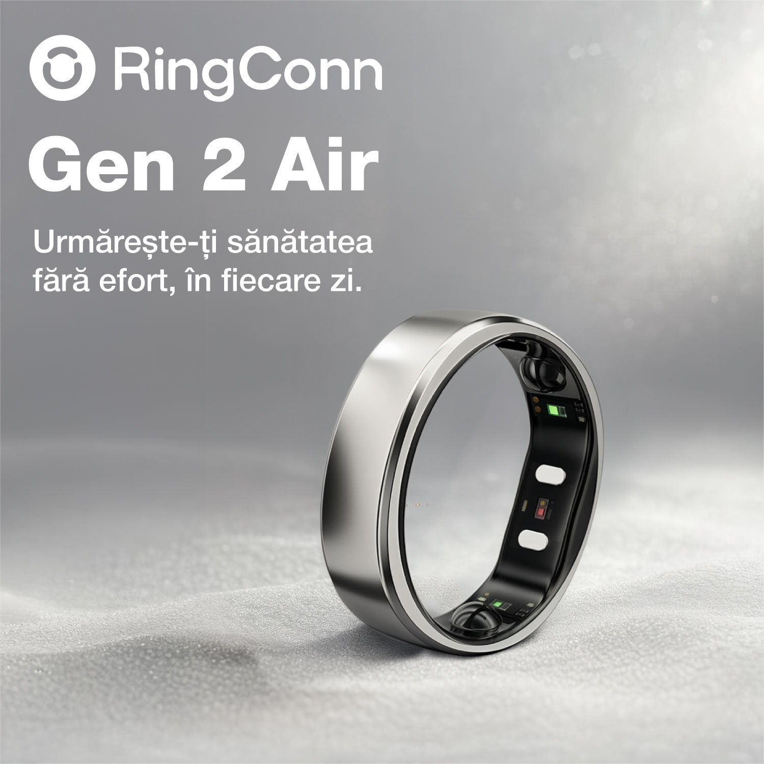 Inel inteligent, RingConn Gen 2 Air, dimensiunea 8, masurarea ritmului ...