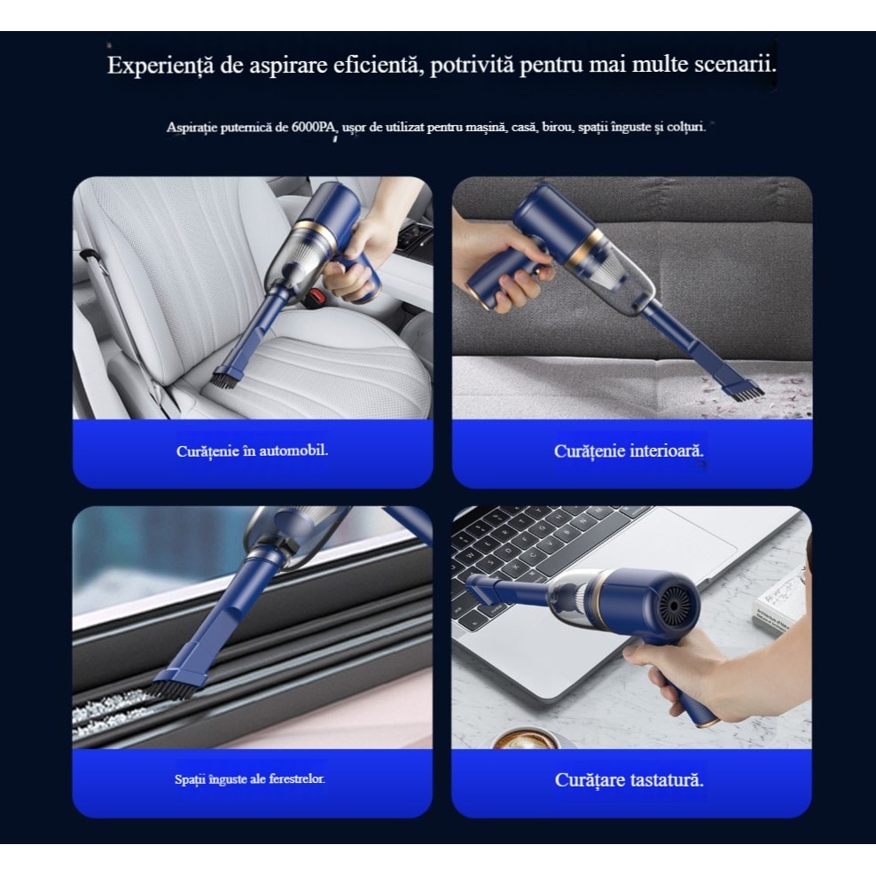 Aspirator Auto si Casnic 2 in 1 – Putere Mare de Aspiratie, Ultra ...