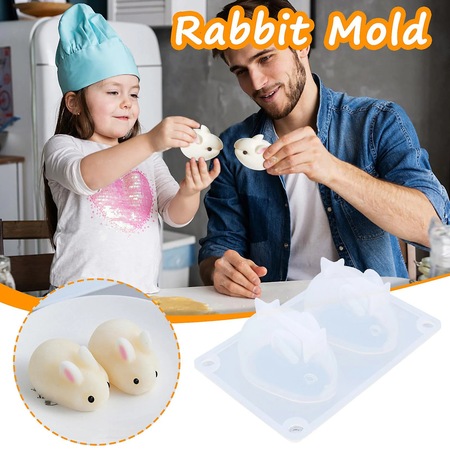 Forma prajituri, 2 modele iepurasi, silicon alimentar, flexibilitate ...
