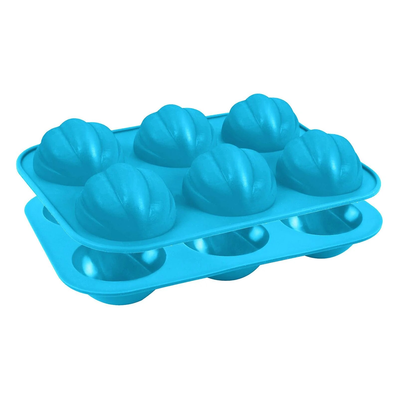 Forma prajituri, 6 cupe, silicon alimentar, 19x13x2.5cm, set - eMAG.ro
