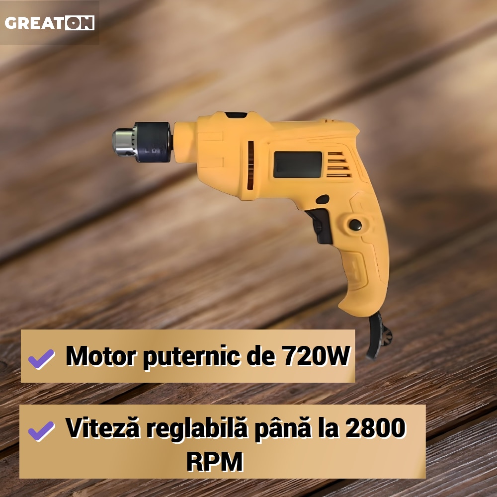 Set Unelte Electrice Profesionale GREATON, Bormasina Cu Impact Si Flex ...