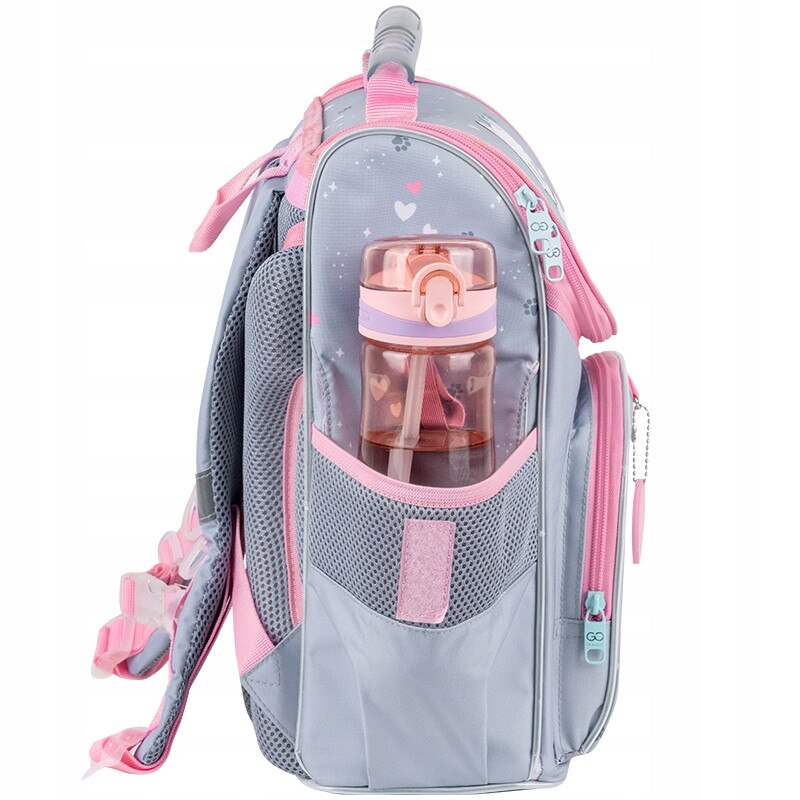 Ghiozdan scolar ortopedic, GoPack, GO25-5001S-3, 34x13x26cm, gri cu ...