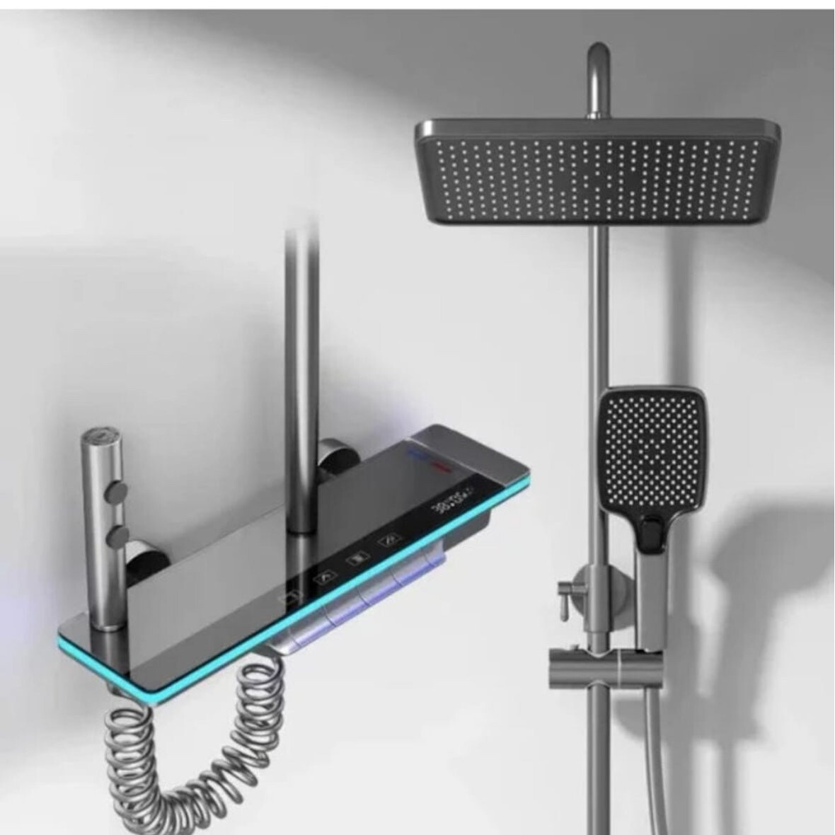 Set de dus cu Iluminare LED si afisaj Digital al Temperaturi, cu ...