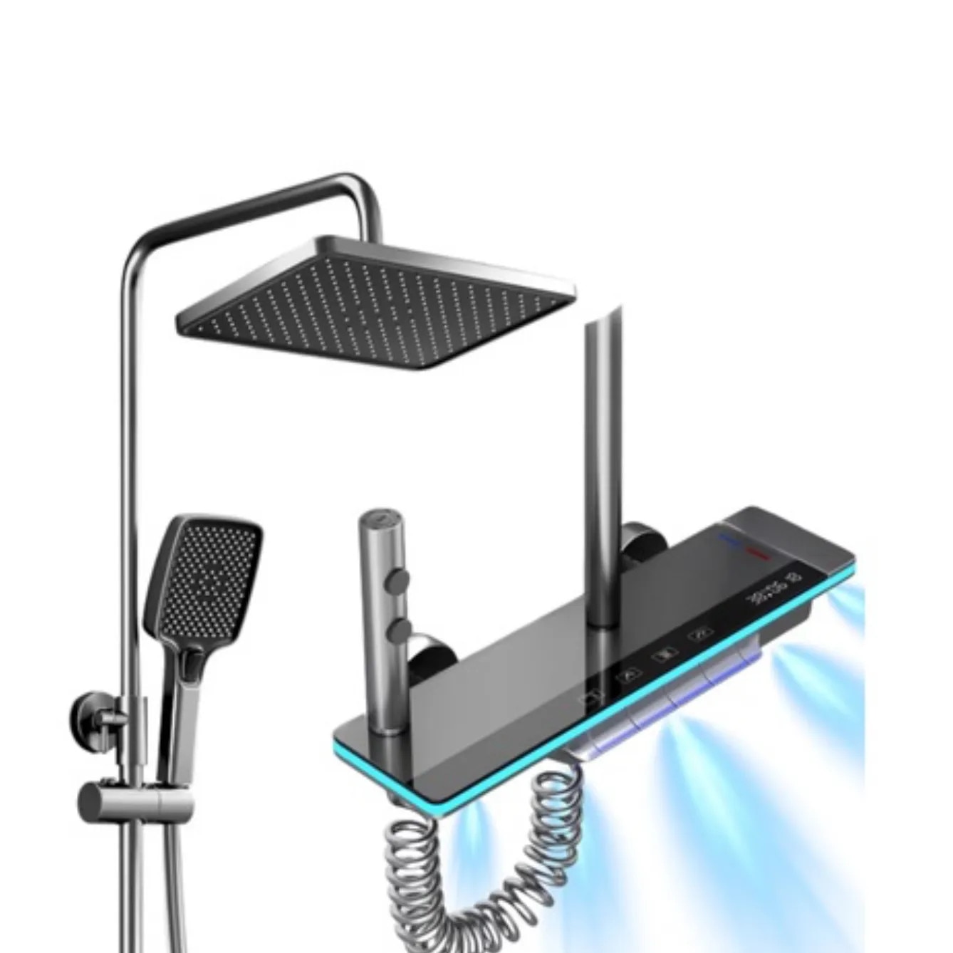 Set de dus cu Iluminare LED si afisaj Digital al Temperaturi, cu ...