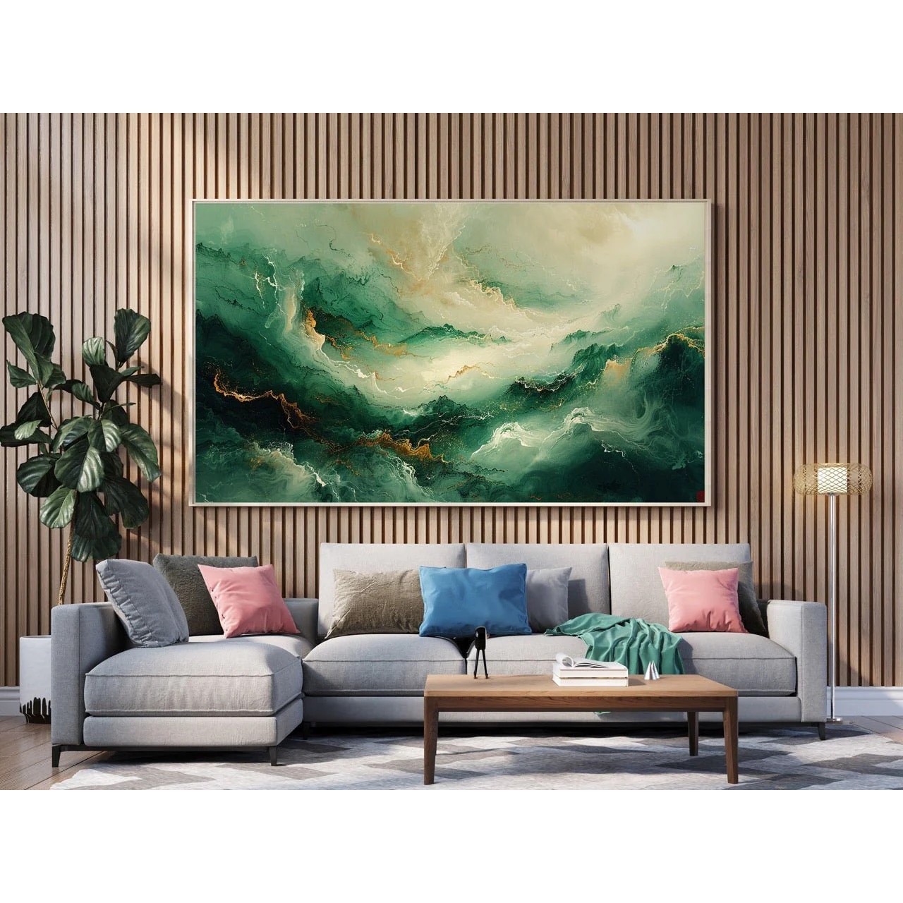Tablou Canvas Natura - Vartejul Verde Al Emotiilor 100x150, panza cu ...