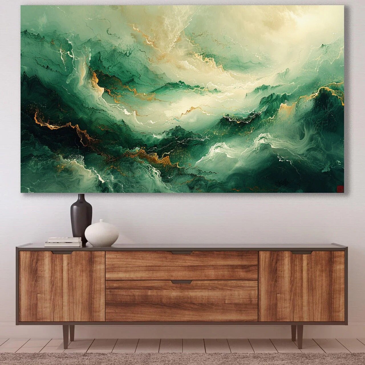 Tablou Canvas Natura - Vartejul Verde Al Emotiilor 60X90, panza cu ...
