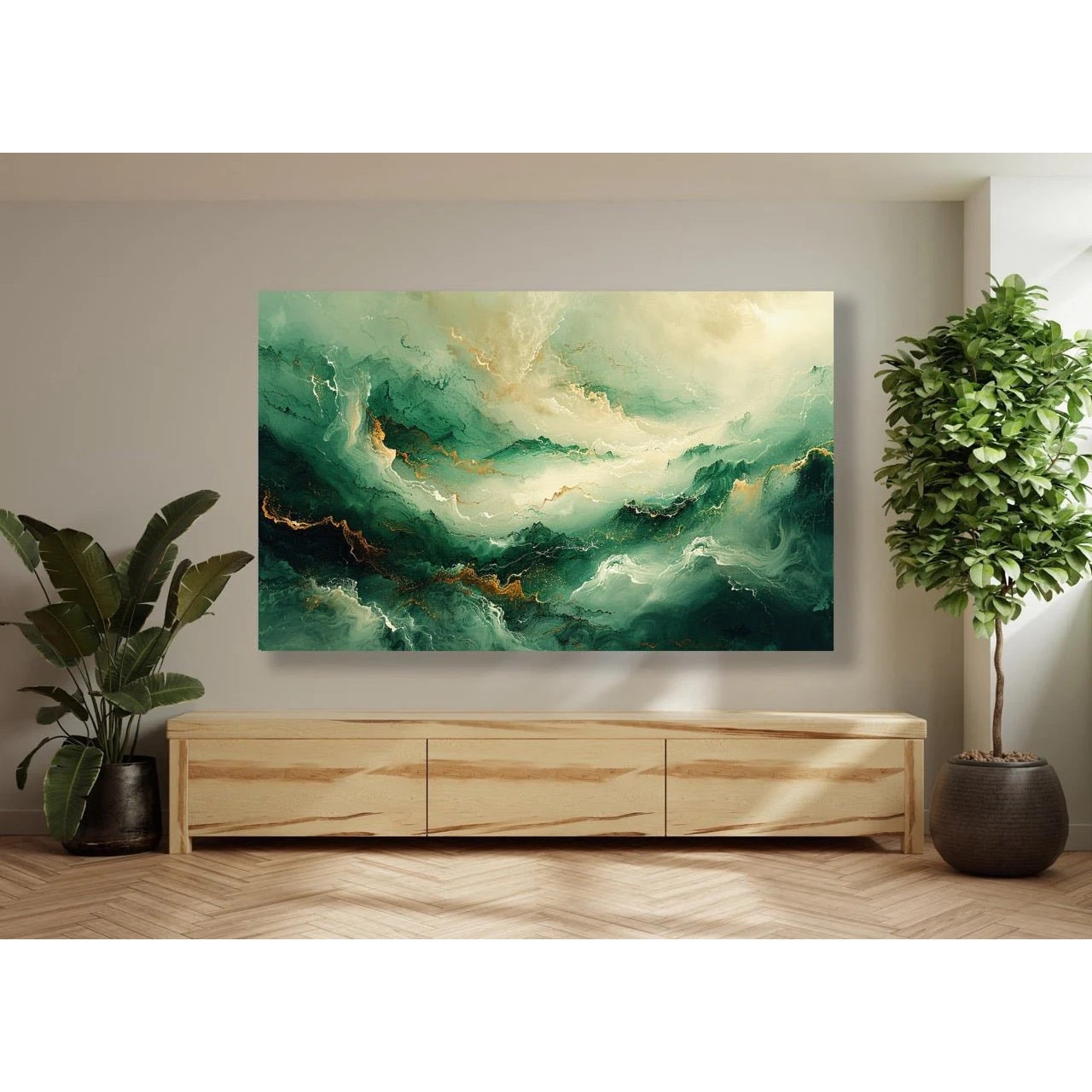 Tablou Canvas Natura - Vartejul Verde Al Emotiilor 60X90, panza cu ...