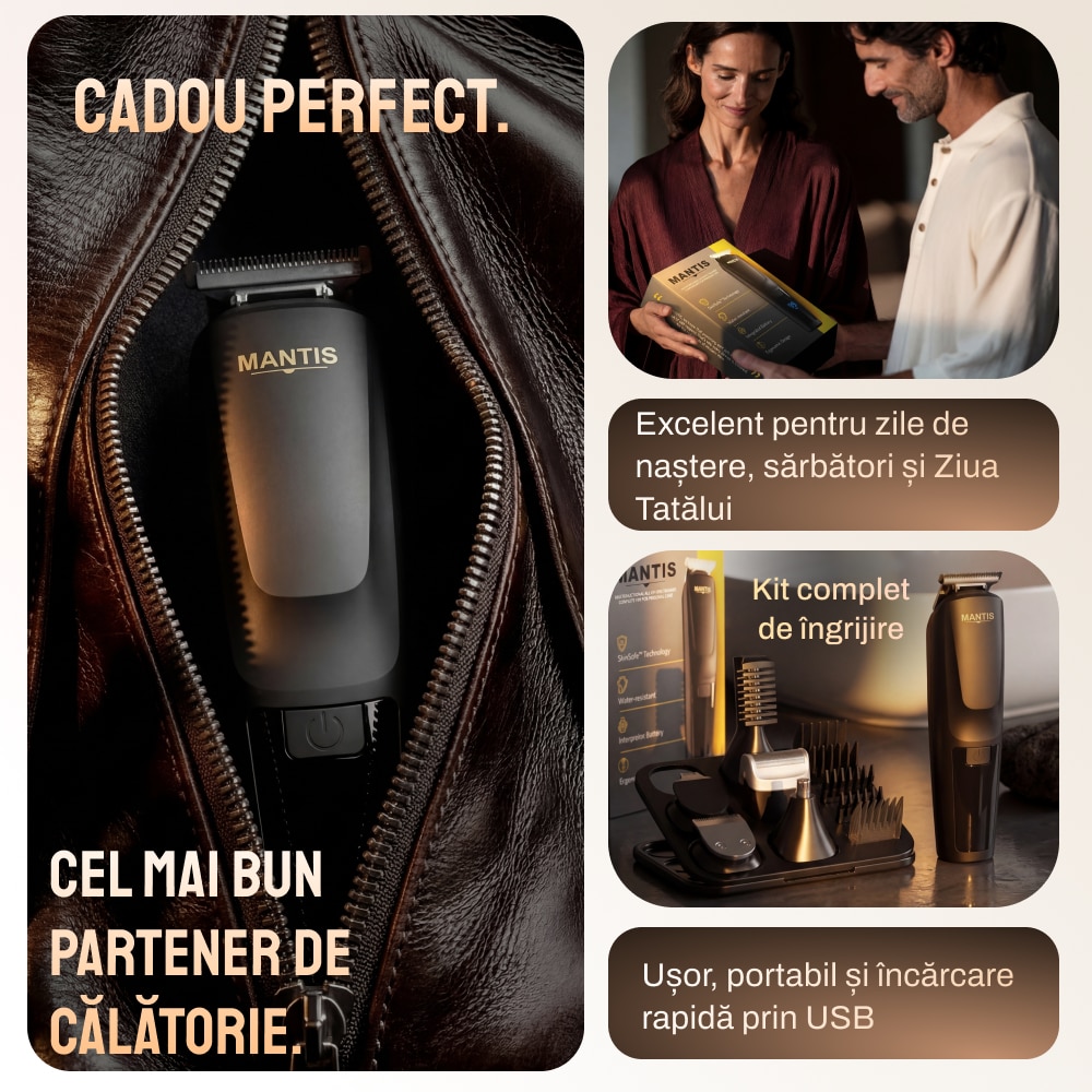 Masina de Tuns si Aparat de Tuns si Ras Profesional MANTIS Omnigroomer ...