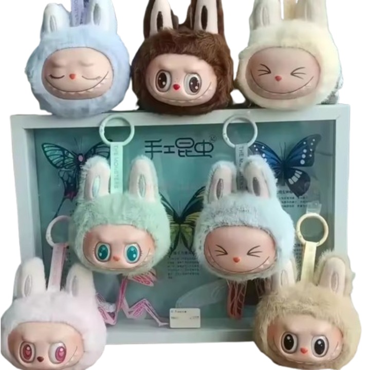 Jucarie de plus breloc Labubu Monstrii doar cap led si muzicuta VICTINY ...