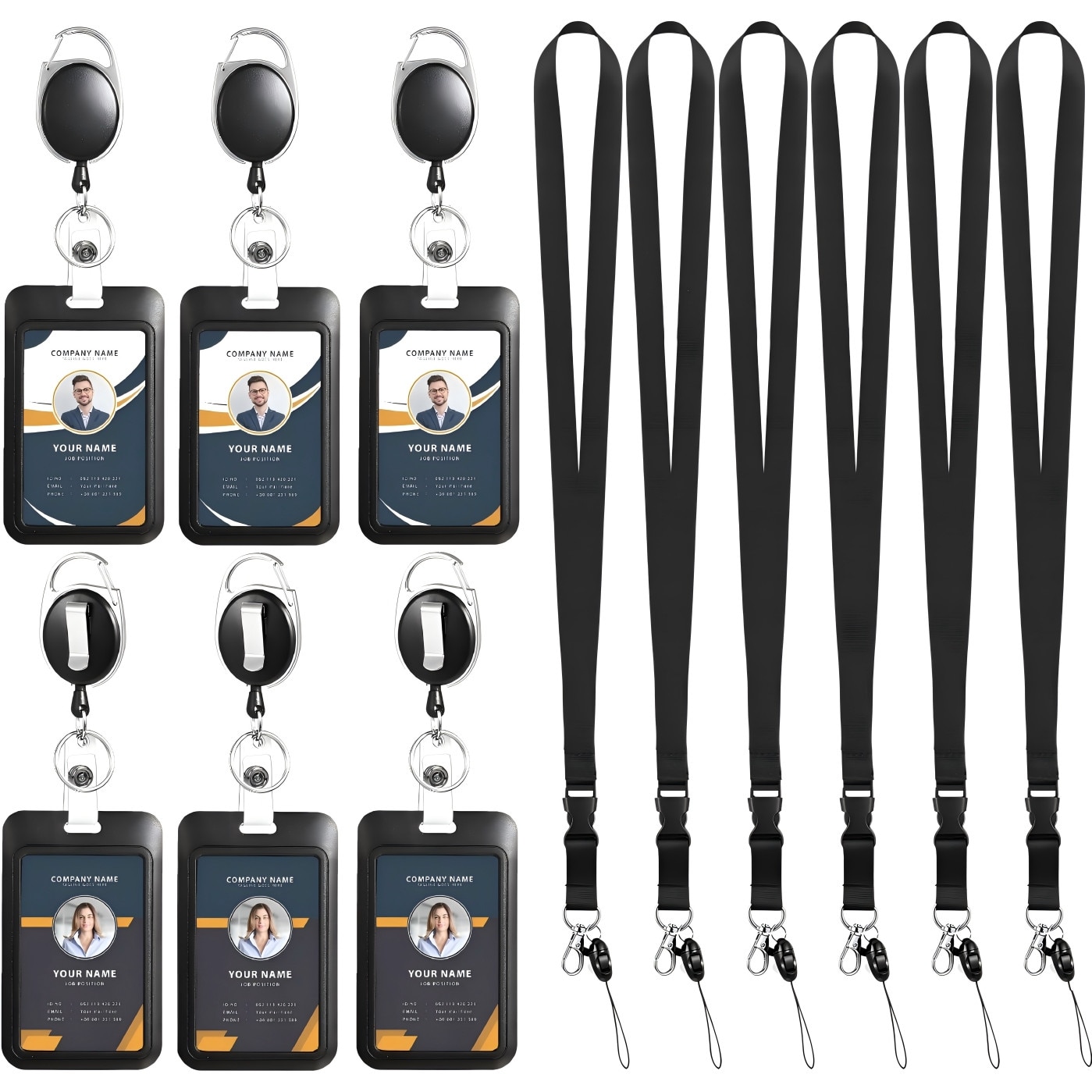 Set 6 suporturi card de identitate, Usor de atasat si detasat, Cu rola ...