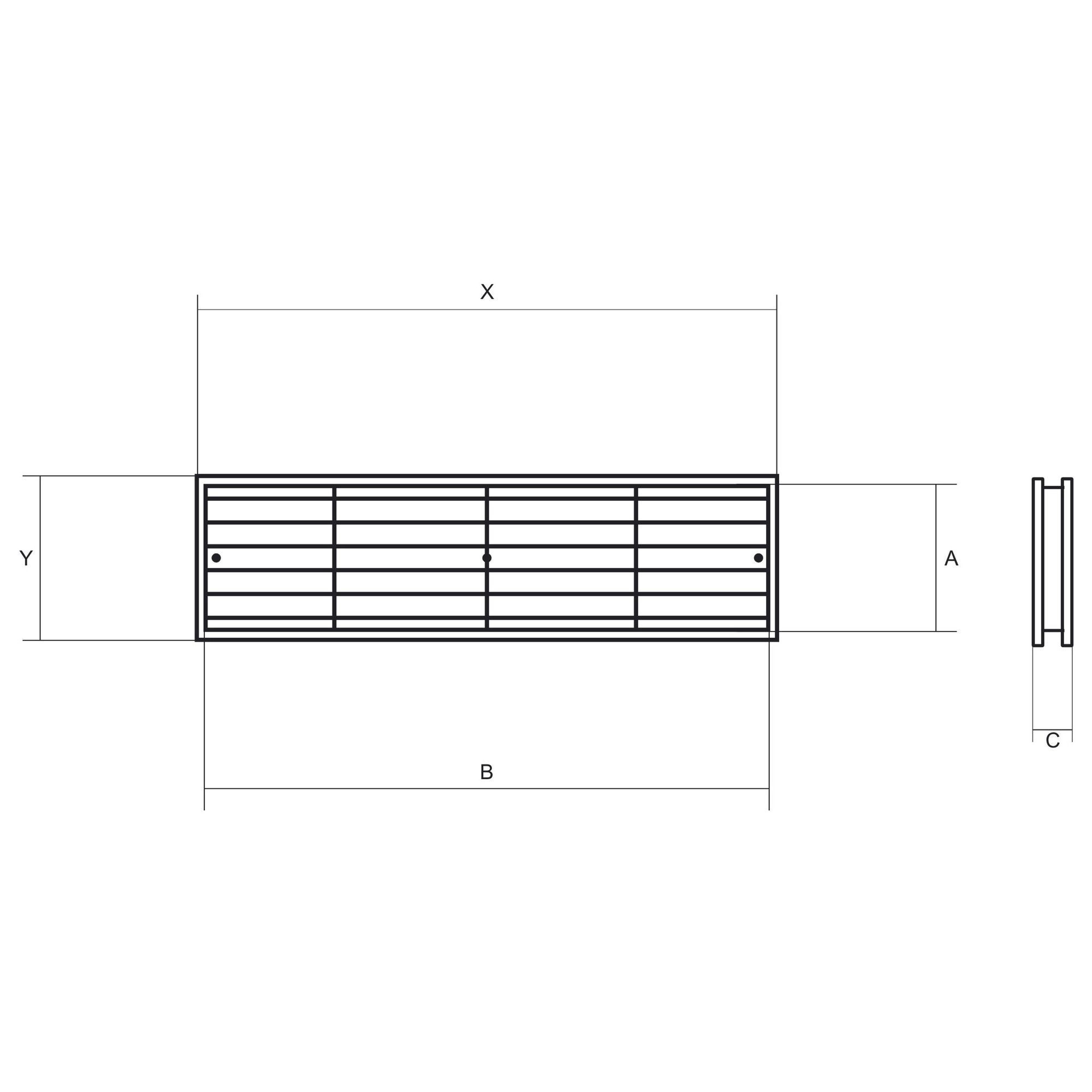 Grilaj ventilare interior dreptunghiular alb, 450x92mm - eMAG.ro