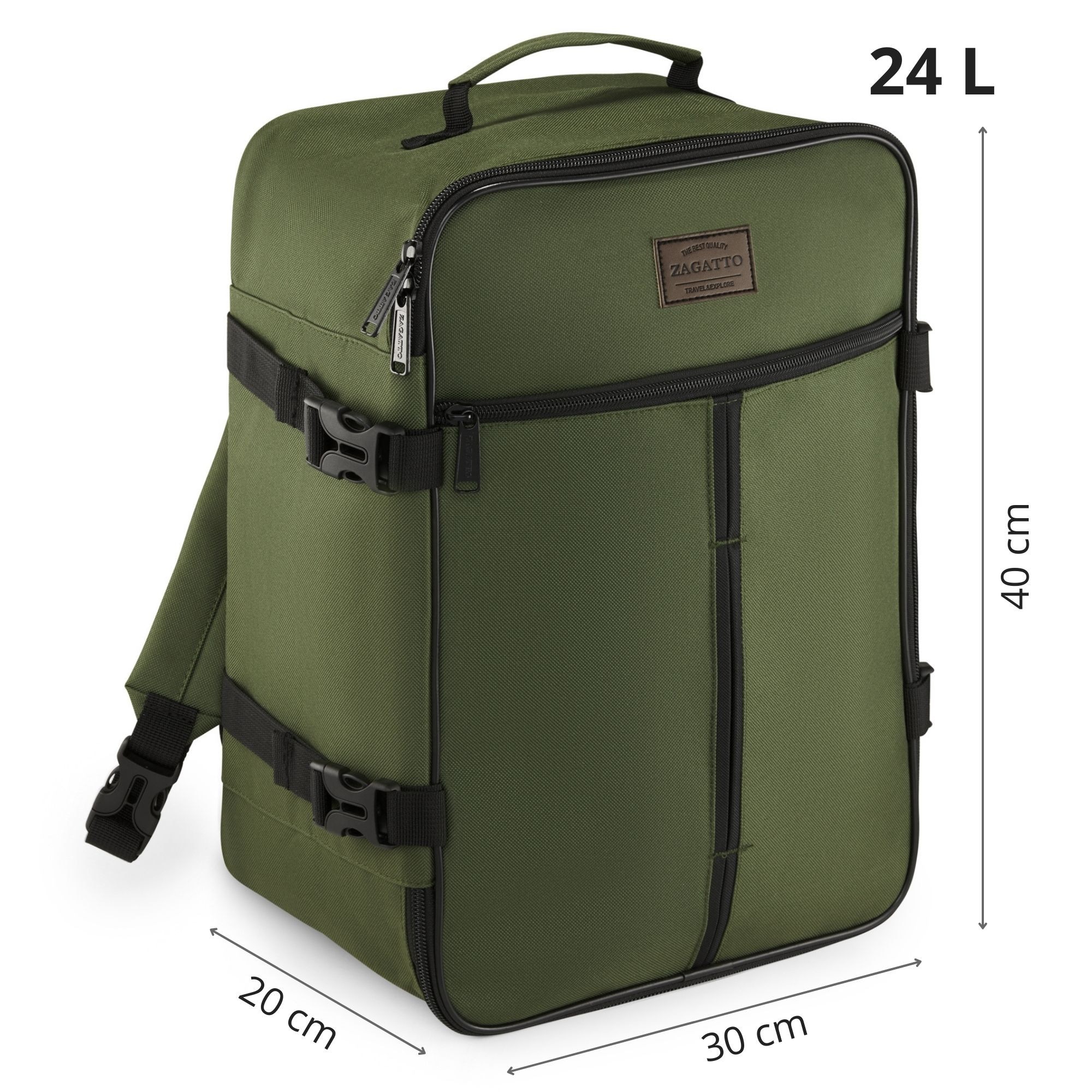 Rucsac voiaj, Zagatto, Verde, Bagaj mana 40x30x20 cm, Rucsac calatorie ...