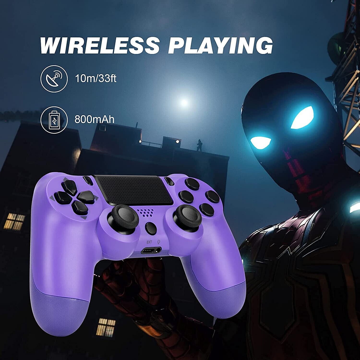 Controler Wireless pentru PS4, Dual Vibration, Six-Axis, Violet - eMAG.ro