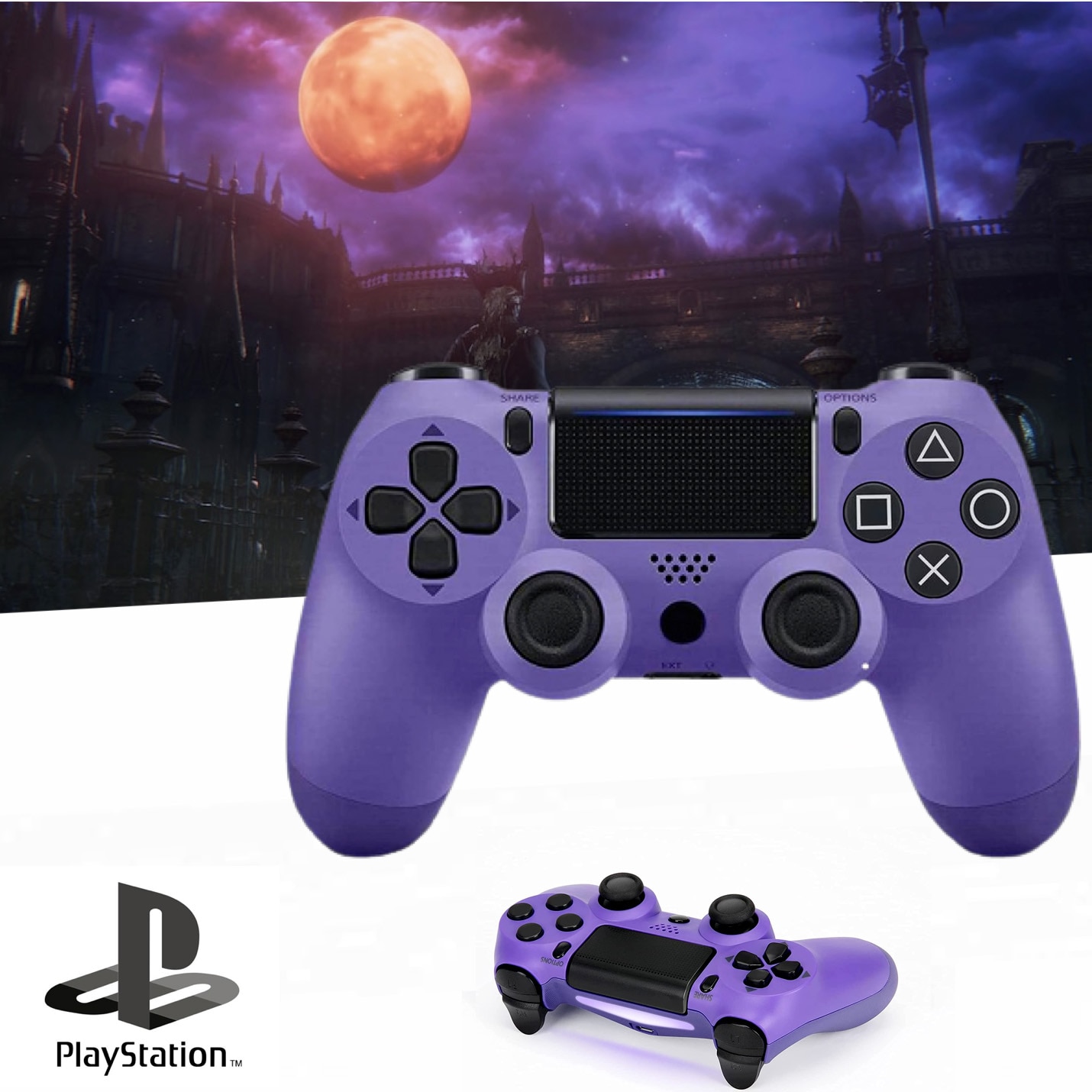 Controler Wireless pentru PS4, Dual Vibration, Six-Axis, Violet - eMAG.ro