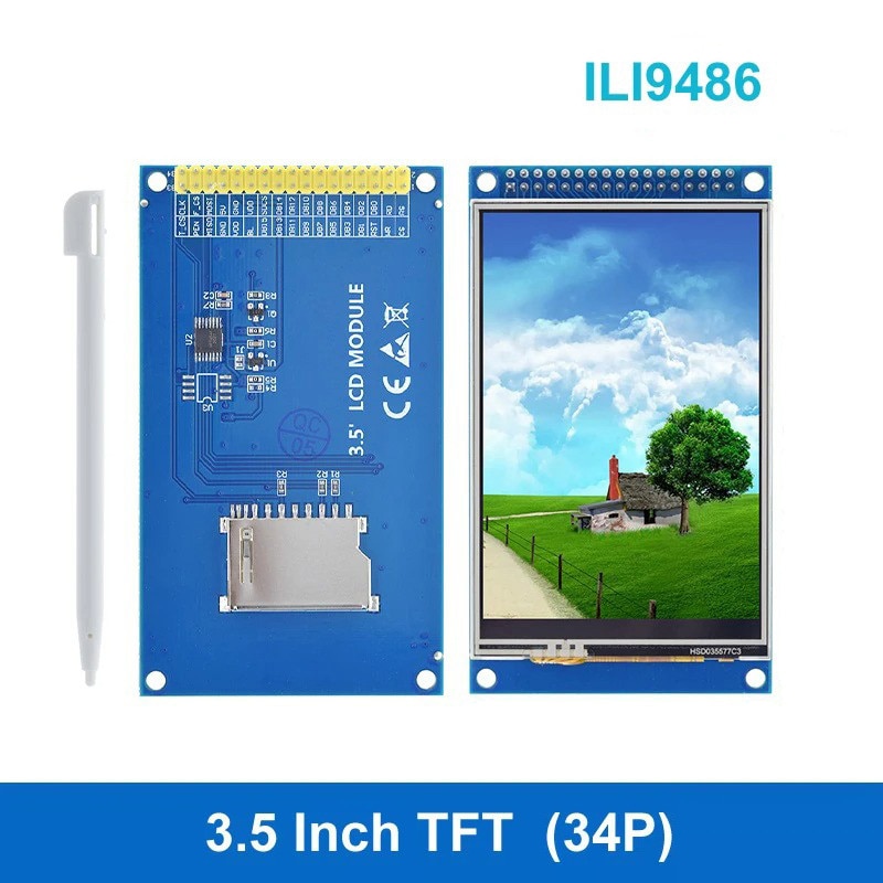 Display tactil TFT LCD 3.5 inch 320x480 touchscreen, 34pini SPI ...