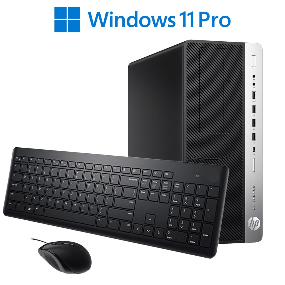 Computer HP EliteDesk i5-8500, 8GB memorie, 256GB SSD, Tastatura, Mouse, Windows 11 Pro - eMAG.ro