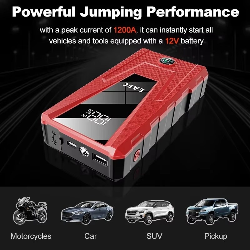 Starter auto multifunctional, 12V, 1200A, benzina/diesel 4/2L, lanterna ...